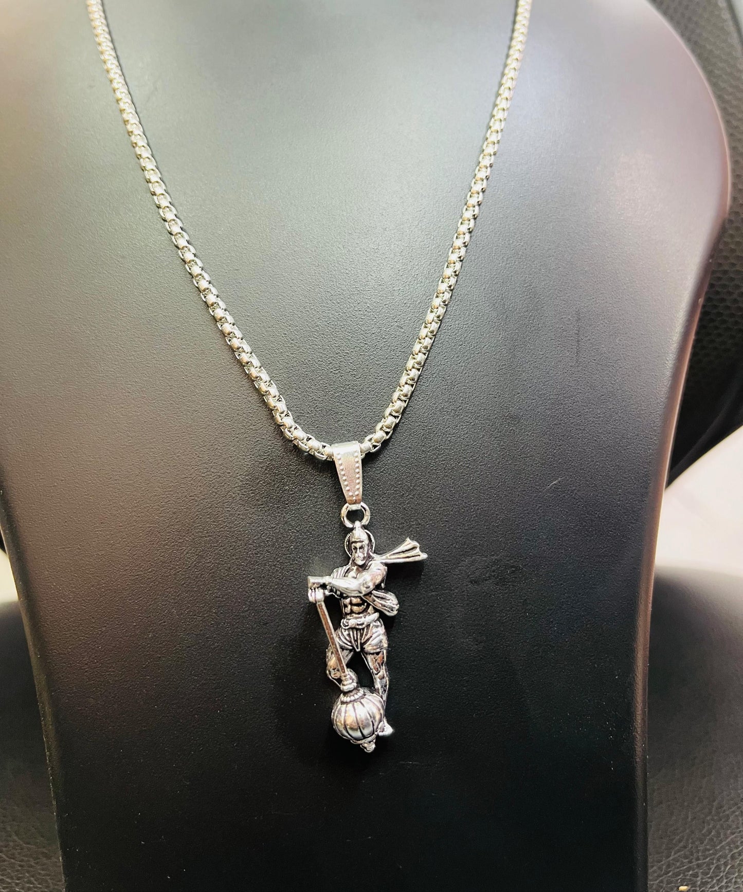 Hanumanji With Gada Silver Pendant Chain – Shubadinam Shoppe